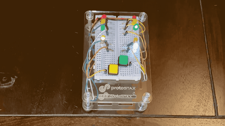 Traffic Light Redux with ProtoStax for Arduino and Breadboard vertical